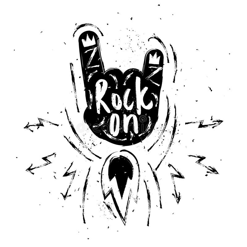 Rock Lettering, Poster or T-shirt Design, Vector Stock Vector ...