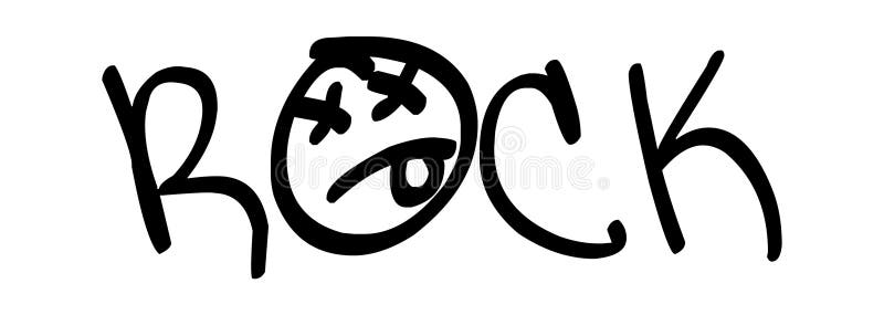 Rock Lettering Street Graffiti Stock Vector - Illustration of grunge ...