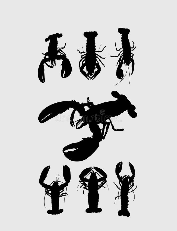 Rock Lobster silhouette stock vector. Illustration of logo - 120155922