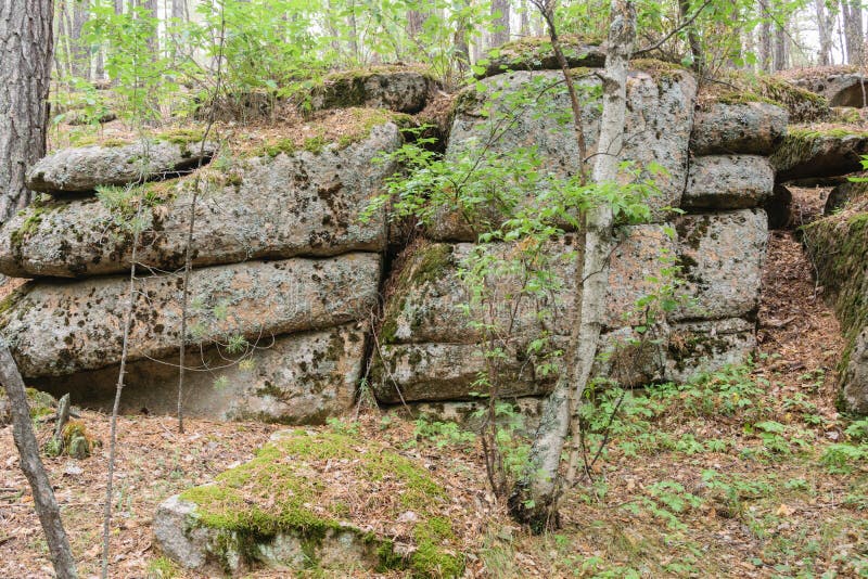 A Rock Made of Horizontal Layers of Stone Stock Image - Image of ...