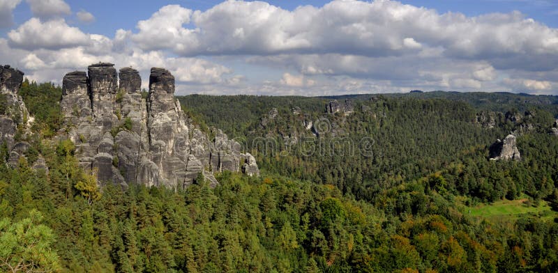 Rock massif Bastei stock photo. Image of nature, horizontal - 34092546