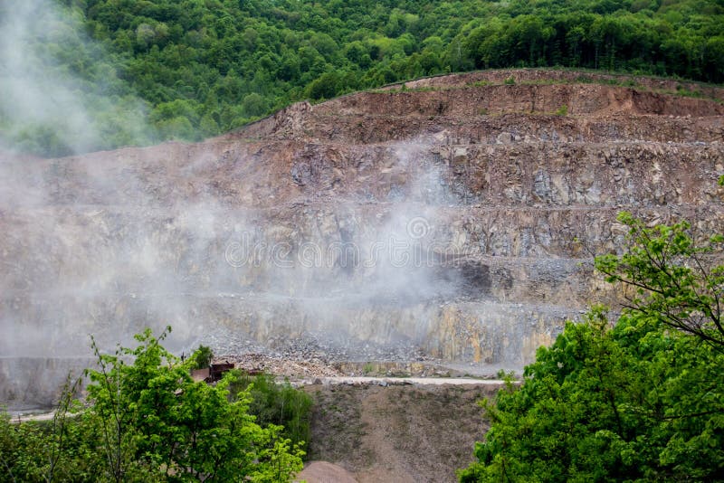 Rock mine after explosion stock photo. Image of levels - 55175578