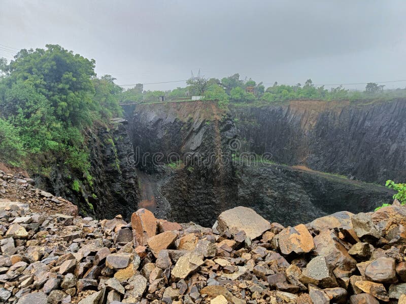 Rock Mine in Rainy Season Beautiful Natural Background Editorial Stock ...
