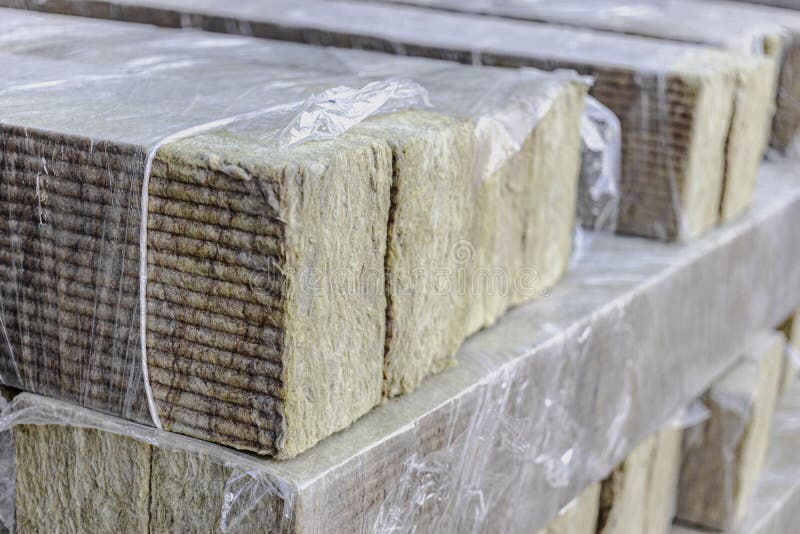 Rock Mineral Wool at a Construction Site. Close-up Stock Photo - Image ...
