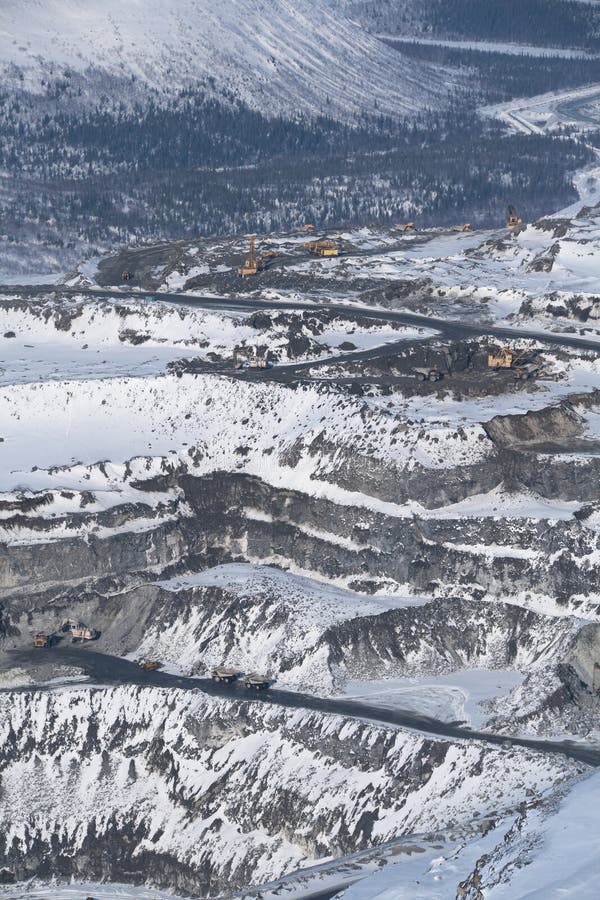 Rock Mining in an Open Cast Stock Photo - Image of serpentine, move ...
