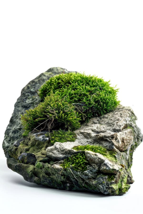 A Rock with Moss Growing Out of it Stock Photo - Image of geological ...