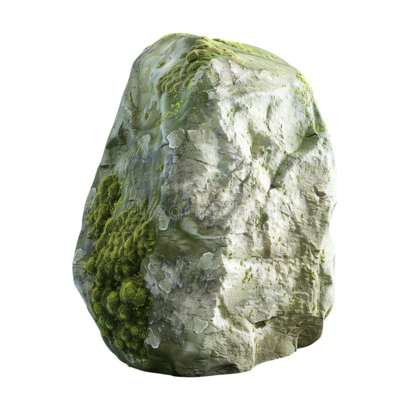 Rock with Moss on Transparent Background - Ai Generated Stock ...