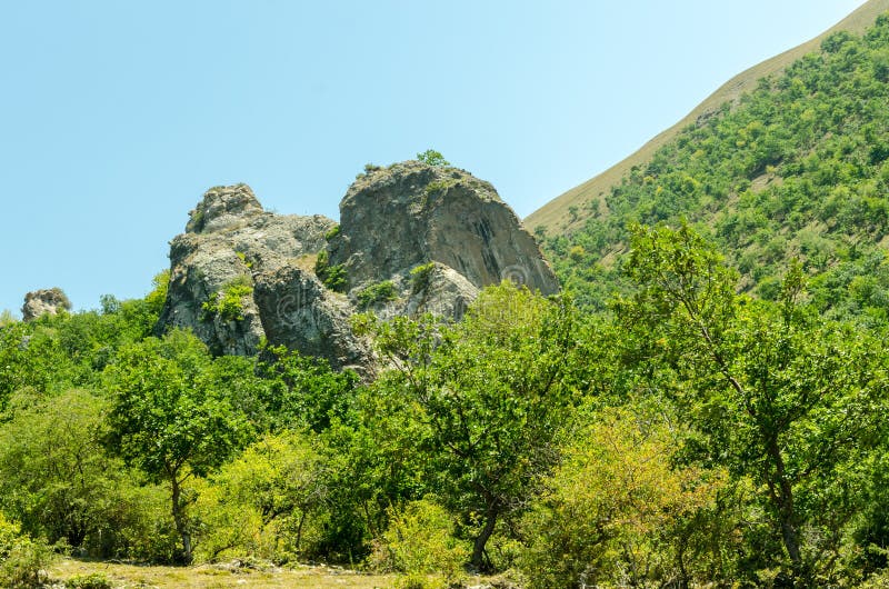 Rock on Mountain stock photo. Image of river, forest - 44390308