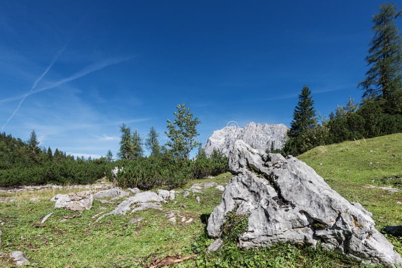 Rock on Mountain Meadow at Fall Day Stock Photo - Image of outdoor ...