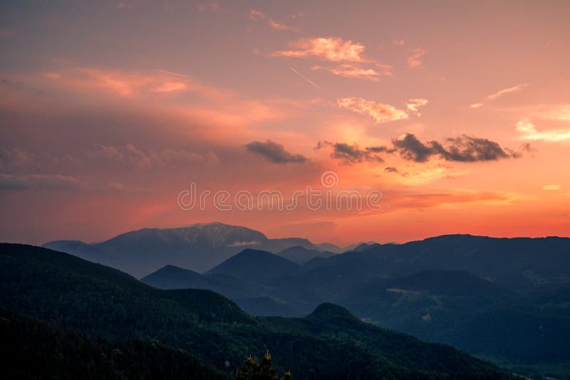 Rock On The Mountain Top At Sunset Stock Photo - Image of hill, sunny ...