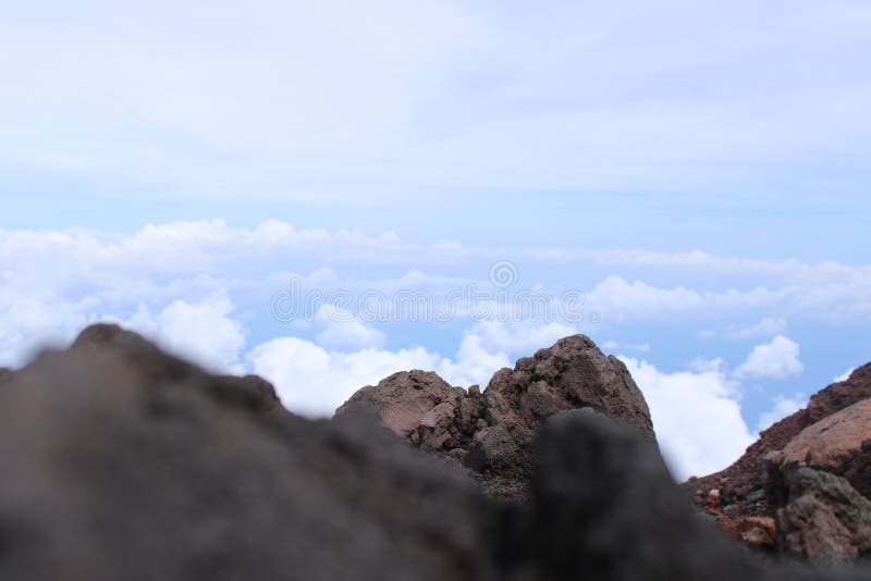 Rock in MT.SLAMET stock image. Image of volcano, hiking - 147878245