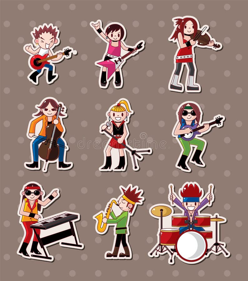 Cartoon rock band icon stock vector. Illustration of cartoon - 17788759