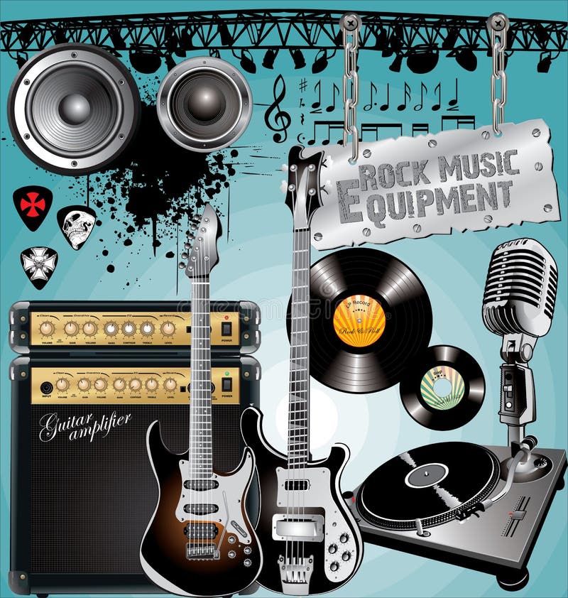 Rock Music Equipment stock illustration. Illustration of design - 23346213