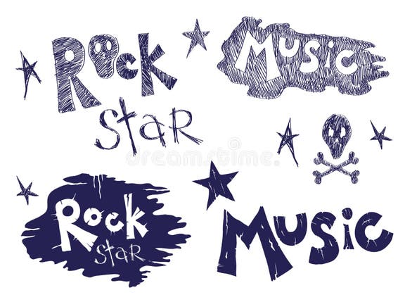 Rock music set stock vector. Illustration of band, arts - 15125607
