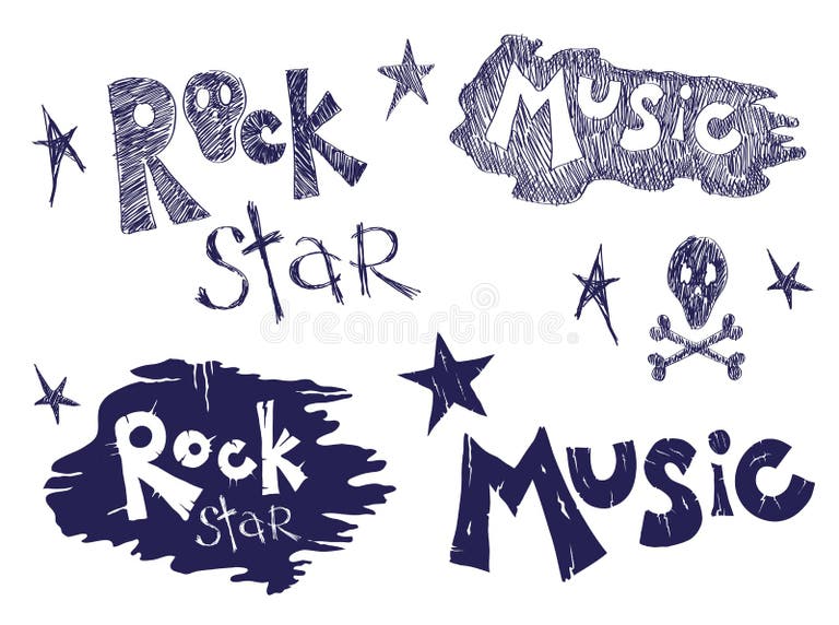 Rock music set stock vector. Illustration of band, arts - 15125607