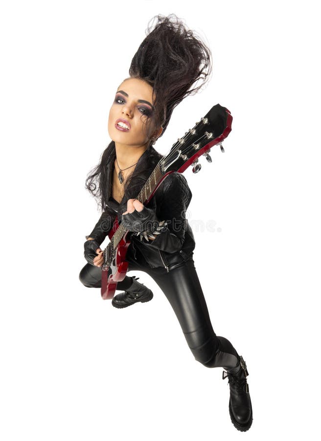 Rock Musician in Leather Clothes Stock Image - Image of leather ...