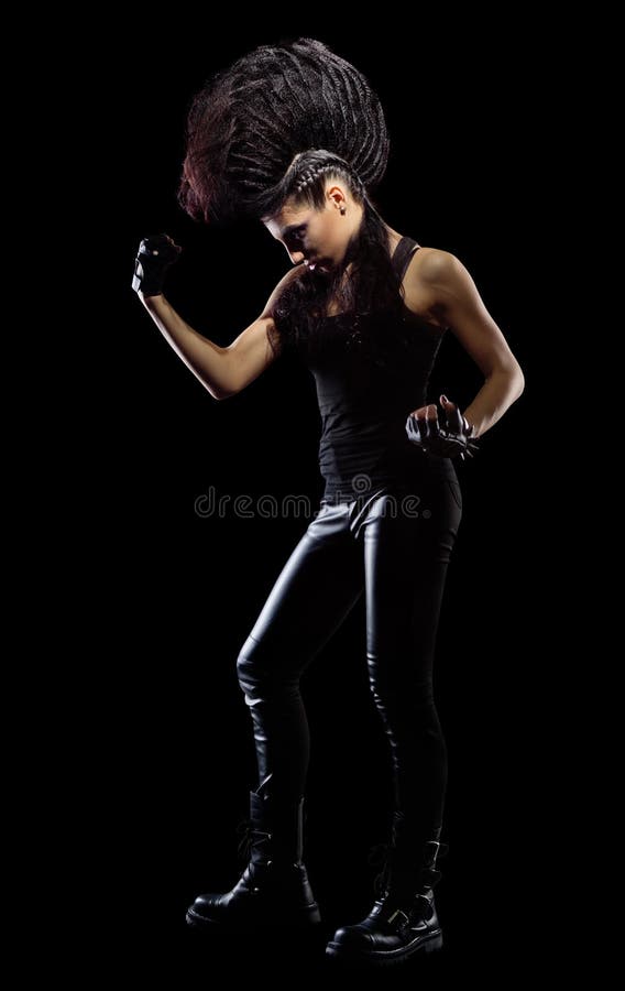 Rock Musician in Leather Clothing Stock Image - Image of grunge, boot ...