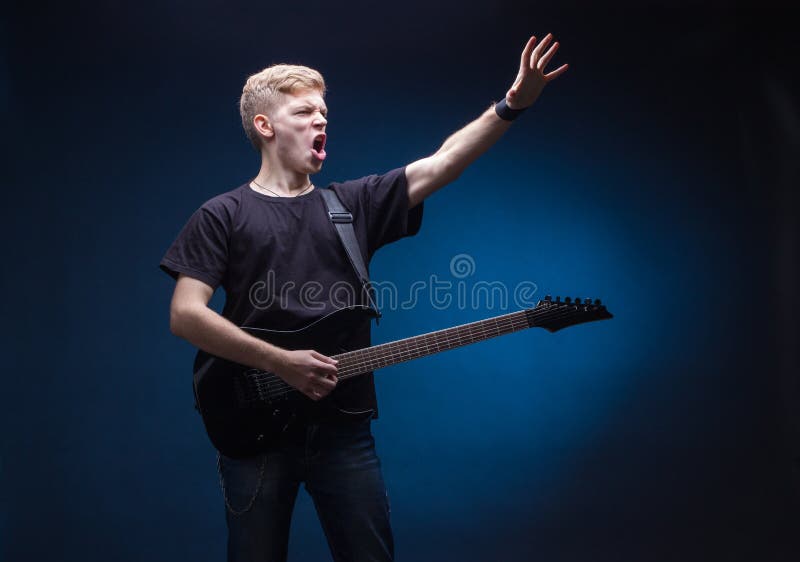 Rock musician stock photo. Image of rock, music, excitement - 46269046