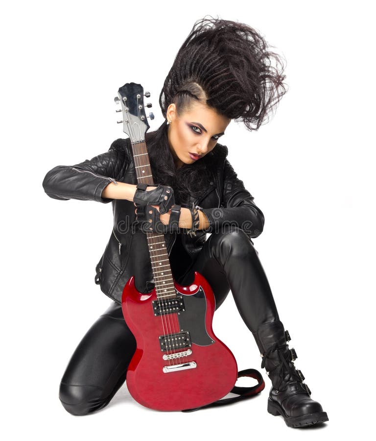 Rock Musician Woman Isolated Stock Image - Image of model, female: 65474617