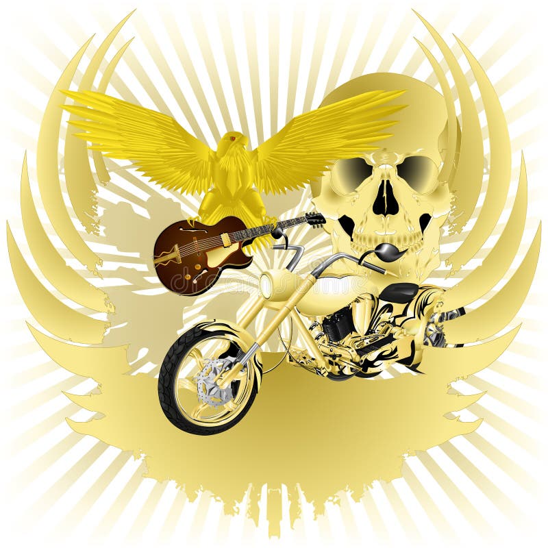 Chopper stock vector. Illustration of drawing, grungy - 14176930