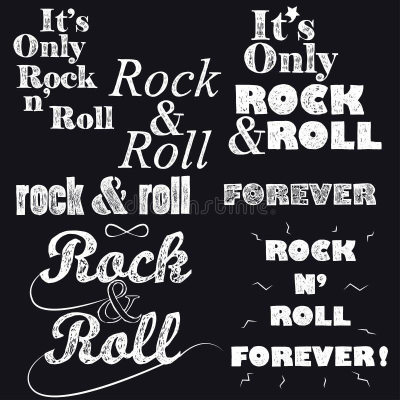 Rock N Roll Lettering Set White Stock Illustrations – 8 Rock N Roll ...