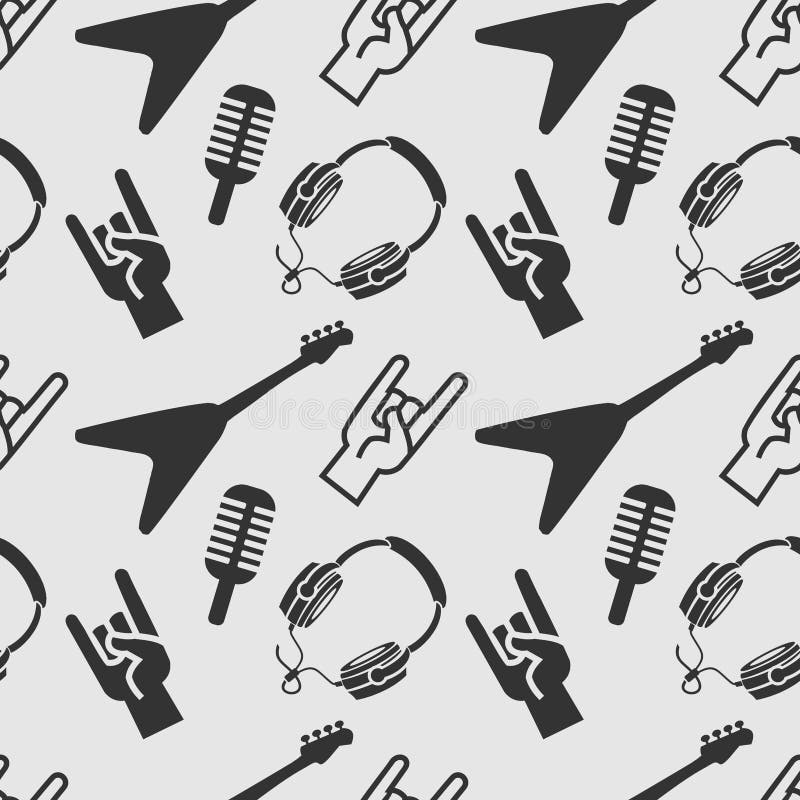 Rock`n`Roll Pattern. Vector Illustration. Stock Vector - Illustration ...