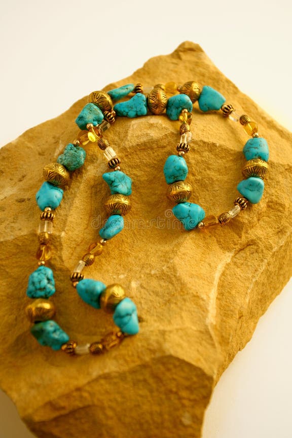 Rock Necklace stock photo. Image of blue, color, beaded - 1202014