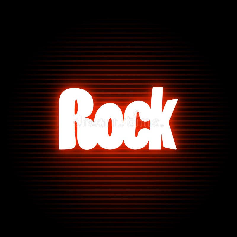 Rock neon symbol stock vector. Illustration of light - 136400534