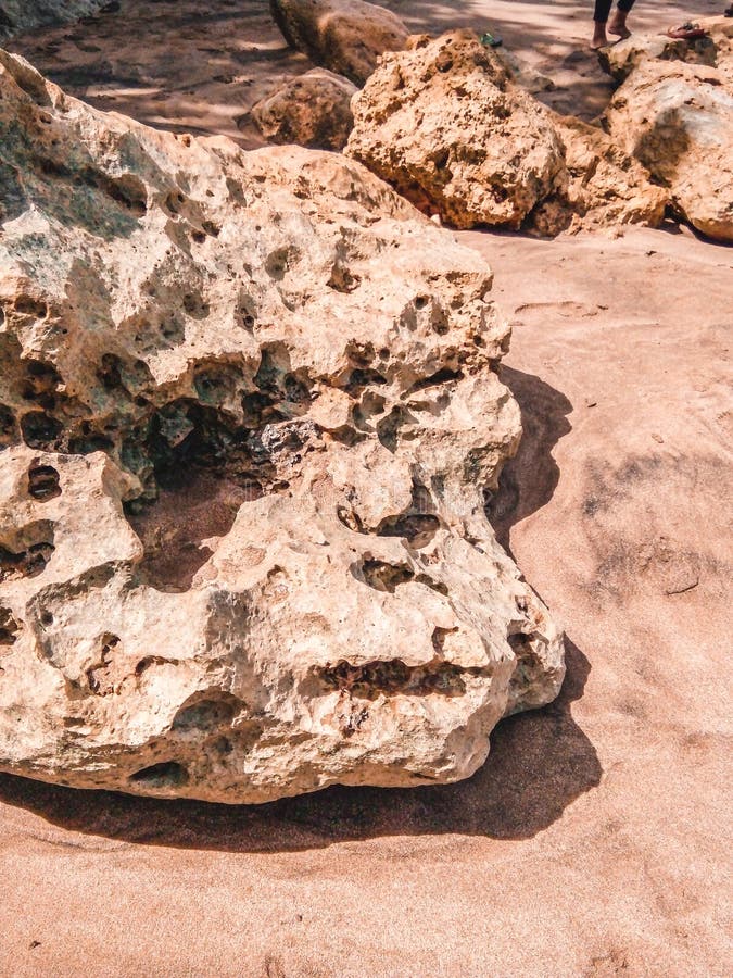 Rock at Nganteb Beach, MALANG, EAST JAVA - JULY 25 2019 Stock Image ...