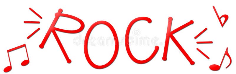 Rock With Notes stock illustration. Illustration of roll - 5256318
