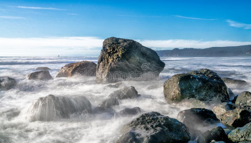 Rock Outcroping at Ruby Beach Sunset Along Pacific Ocean Stock Photo ...