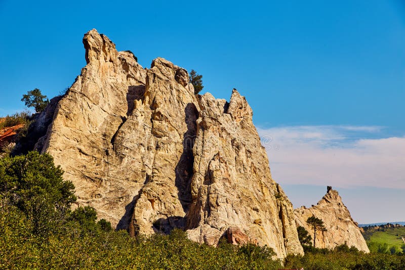 Rock Outcropping in Field of Trees Stock Photo - Image of outdoor ...