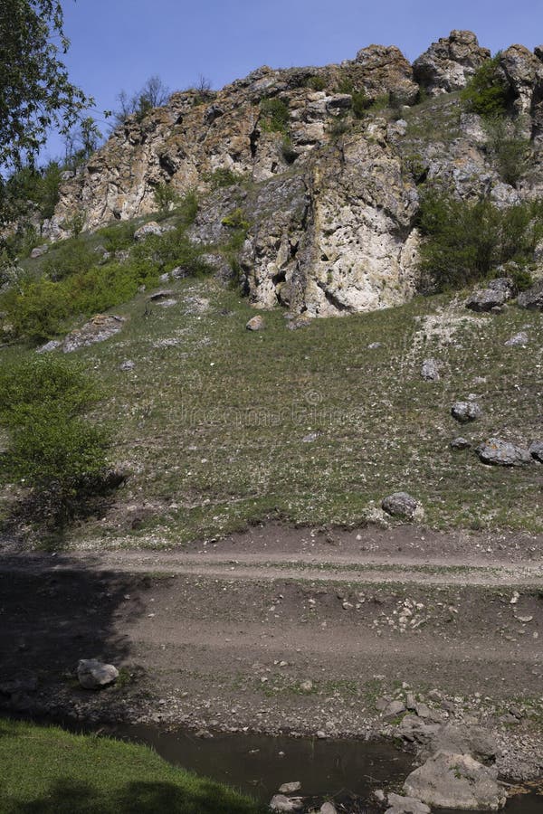 Rock over the river stock photo. Image of vertical, grass - 174850254