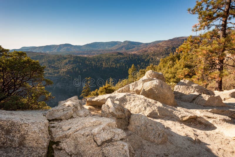 Rock Overlook To the Mountains Stock Photo - Image of horizon, boulders ...