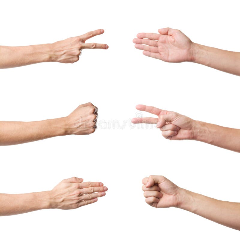 Rock Paper Scissors Game Set Stock Photo - Image of palm, activity ...