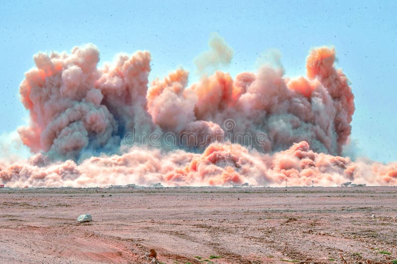Rock Particle and Dust Clouds after the Blasting Stock Image - Image of ...