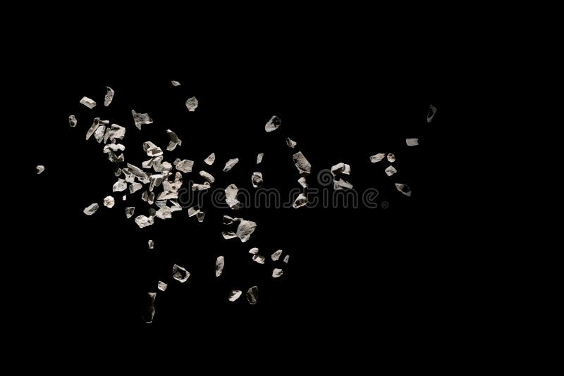 Rock Particles Splatter on Dark Background. Stock Photo - Image of junk ...