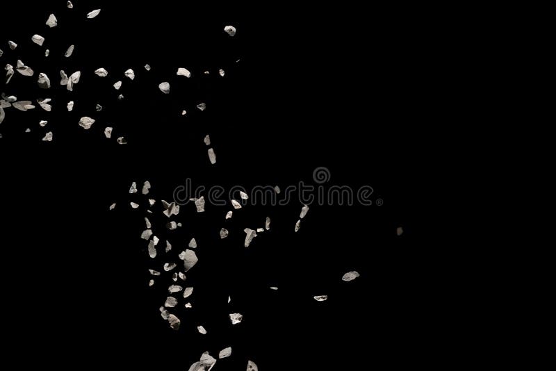 Rock Particles Splatter on Dark Background. Stock Photo - Image of junk ...