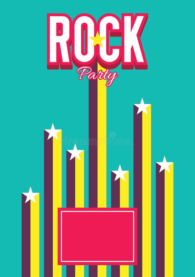 Rock party poster design stock vector. Illustration of layout - 182690648