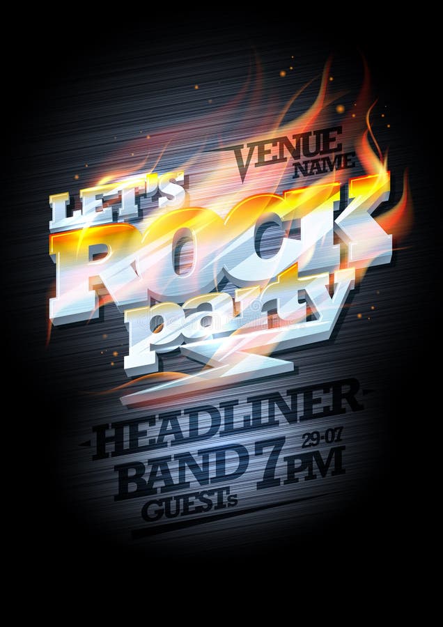 Rock party stock illustration. Illustration of color - 89273146
