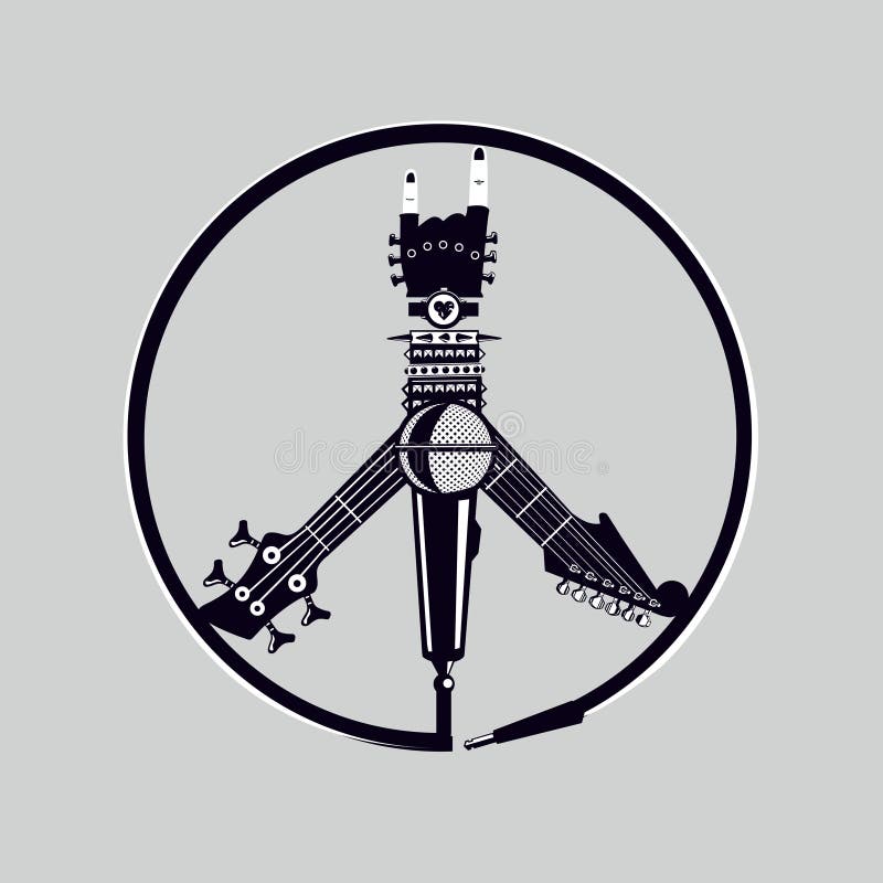 Rock and Peace. music sign stock vector. Illustration of music - 69632065