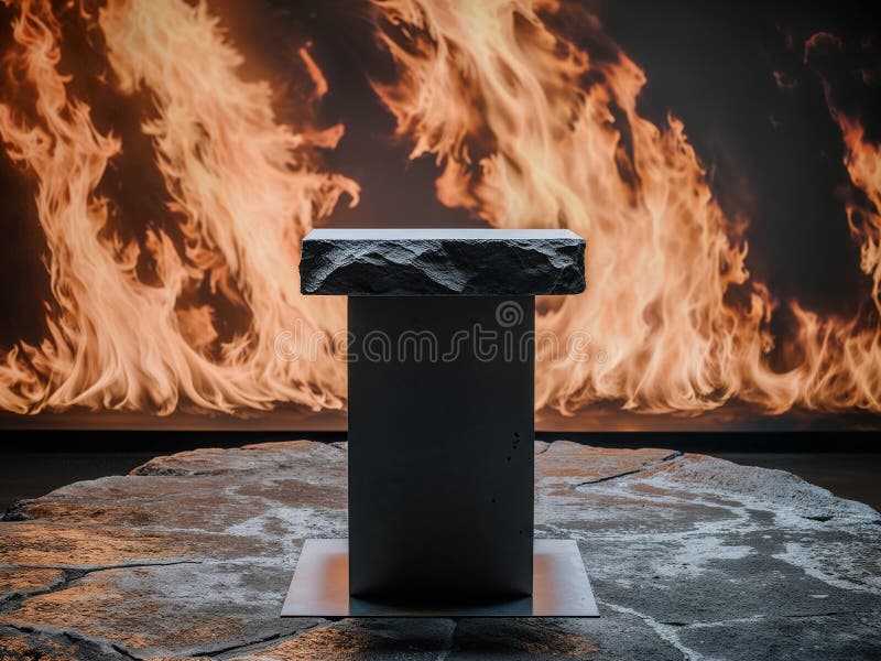 Rock Pedestal on Rugged Stone Platform for Product Presentation ...