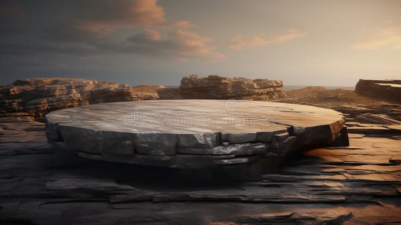 Rock Platform Podium Product Presentation Background Stock Photo ...