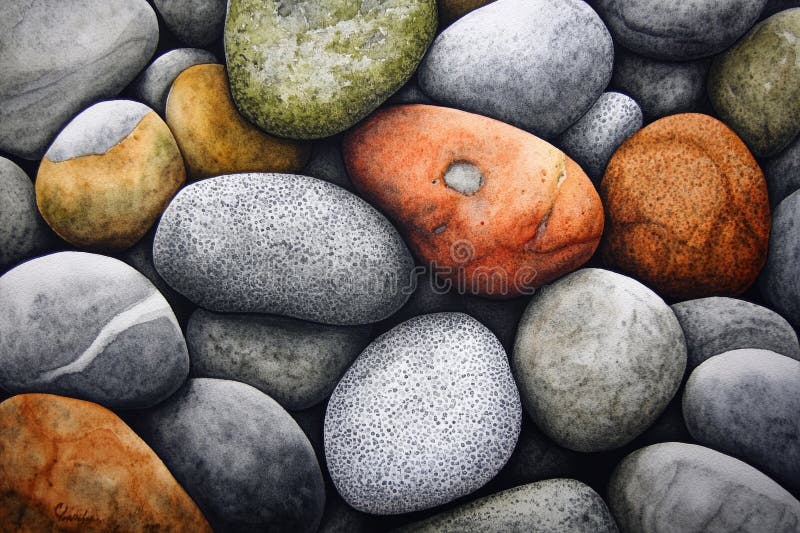 The Rock Pool is Filled with a Dazzling Array of Smooth Pebbles in ...
