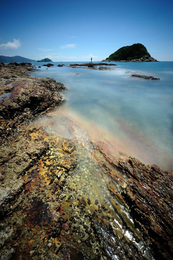 Rock pool stock photo. Image of cloud, widelife, seascape - 61129496