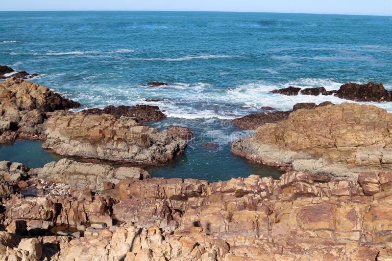 Rock Pools on the Shore at Mossel Bay Stock Image - Image of shore ...