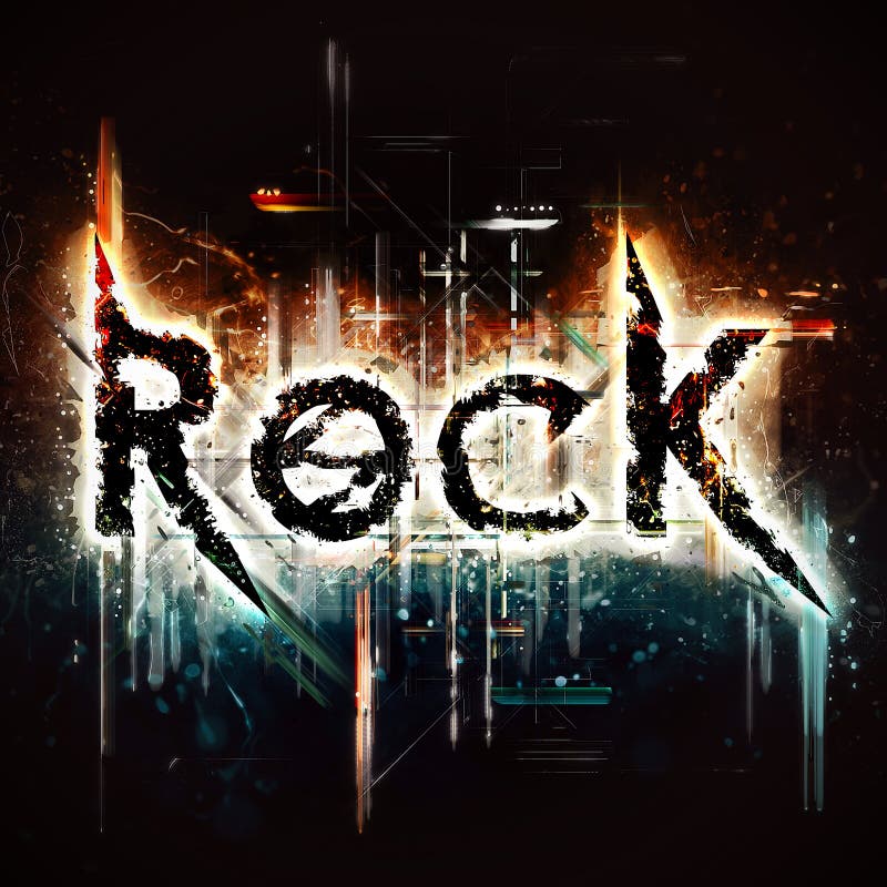 Rock Poster with Abstract Elements Stock Illustration - Illustration of ...
