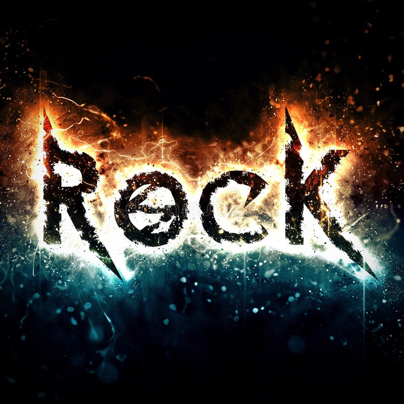 Rock Poster with Burning Design Stock Illustration - Illustration of ...