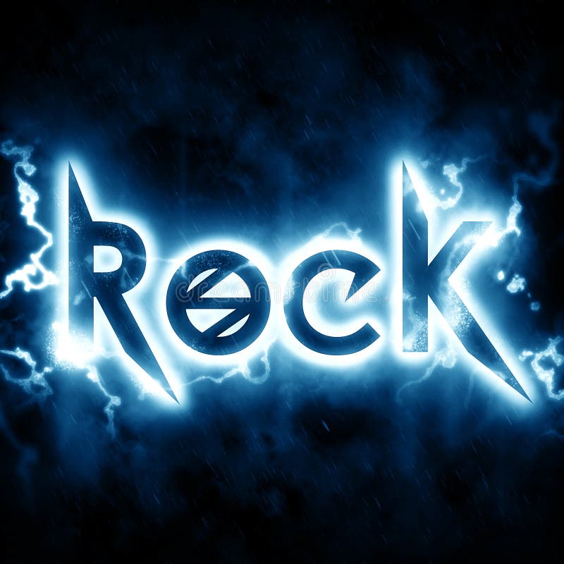 Rock Poster with Elemrnts of Lightning Stock Illustration ...