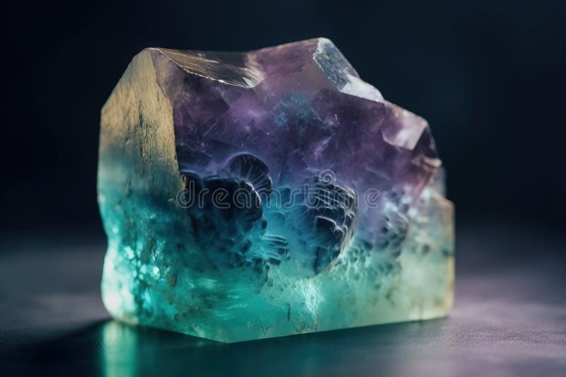 A Rock with a Purple and Blue Substance on it S Side Stock Illustration ...